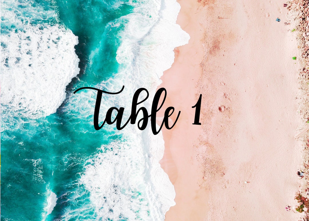 Beach Table Number Cards - Etsy