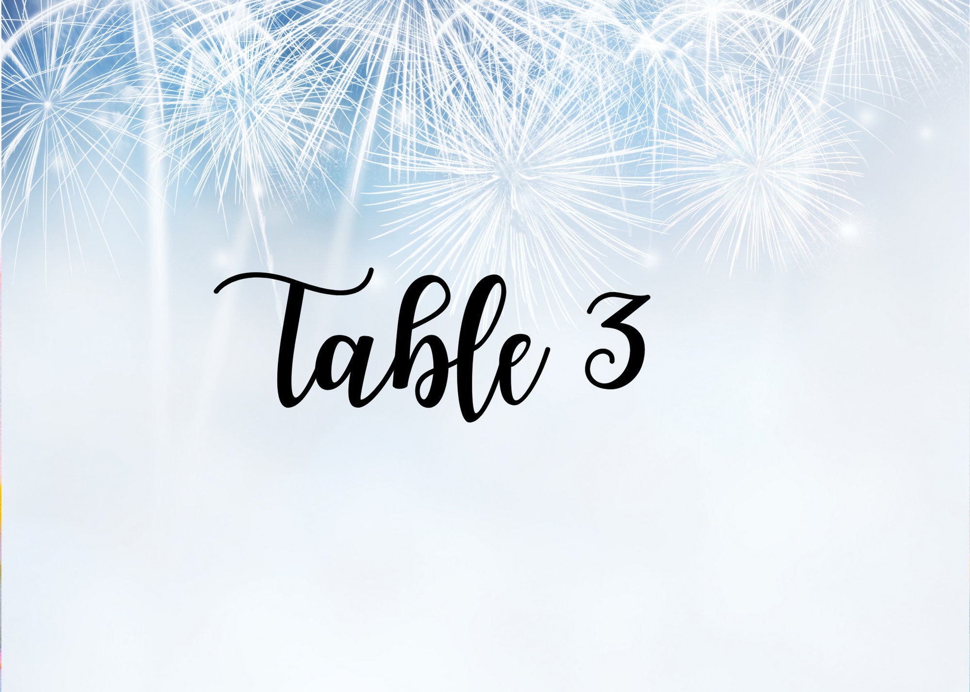 Light Blue Fireworks Table Number Display - Etsy UK