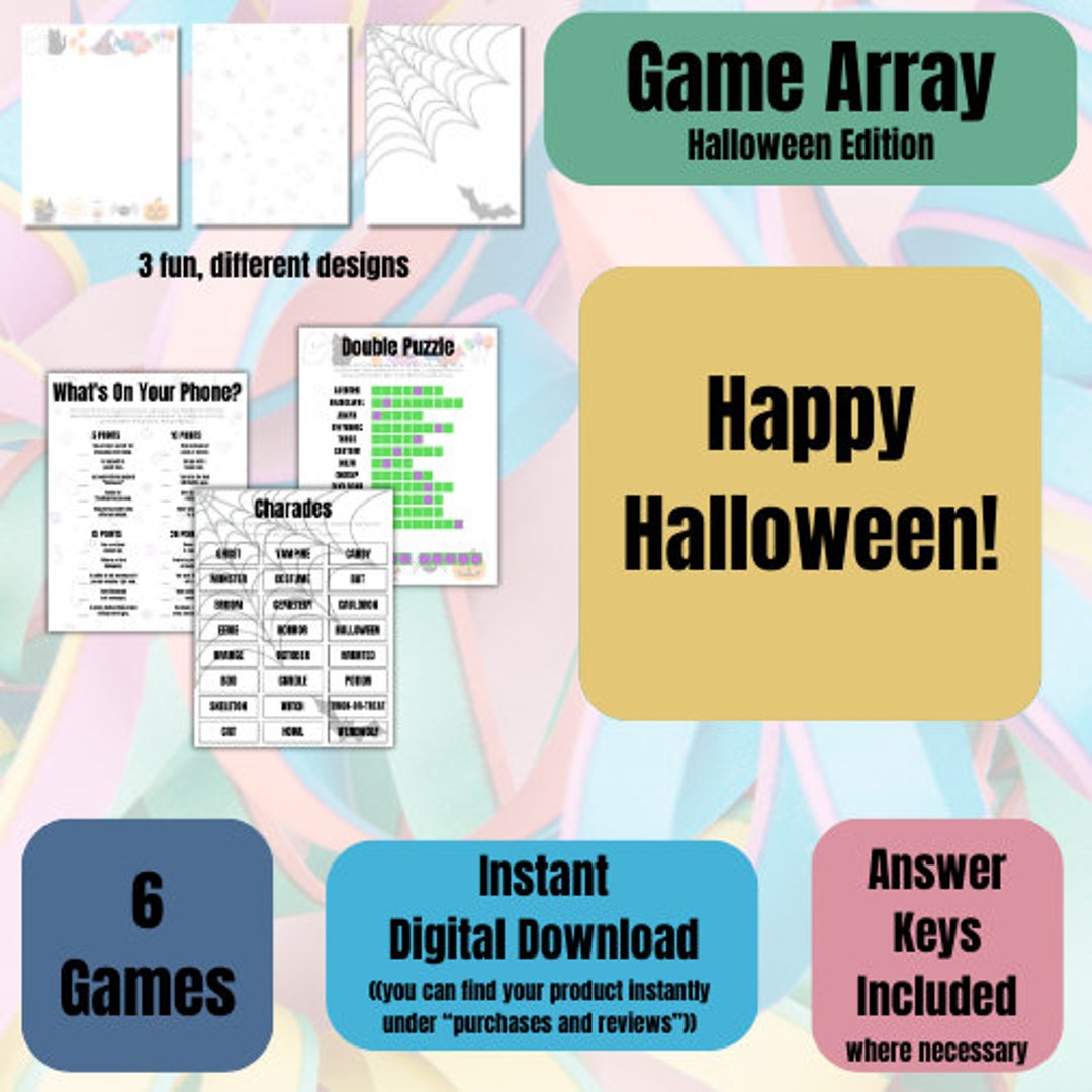 Game Array - Halloween Edition (6 Different Games) - Etsy