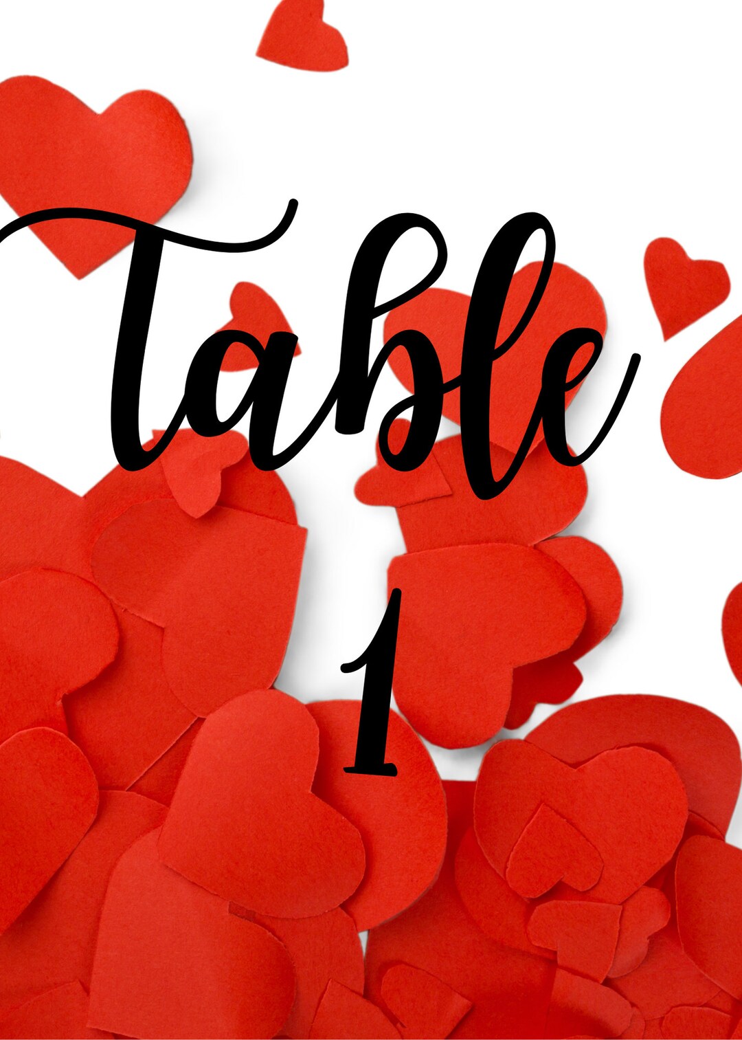 Red Heart Ombre Table Card Numbers - Etsy