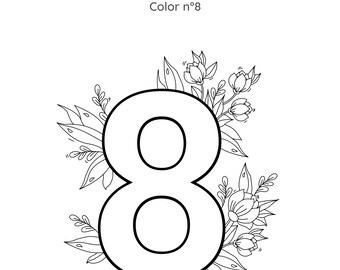 Numbers 0 9 Coloring - Etsy