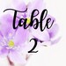Purple Flowers Table Card Numbers - Etsy