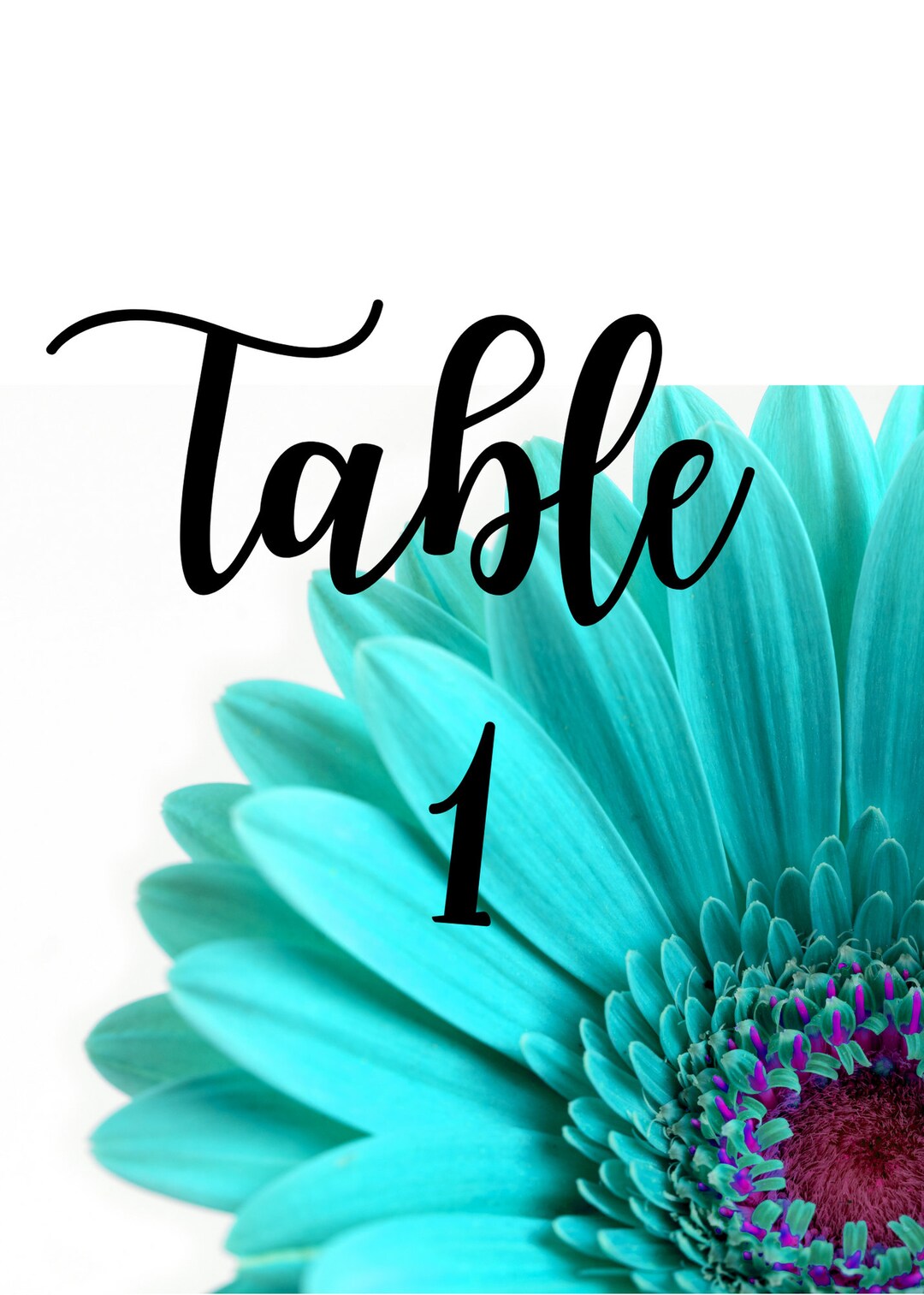 Turquoise Table Card Numbers - Etsy