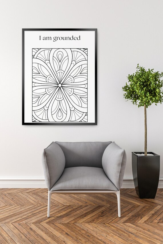 I AM... Grounded Affirmation Coloring Pages Mandala. Coloring - Etsy
