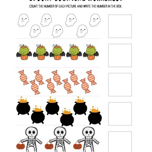 Spooky Counting Worksheets (1-10) - Etsy