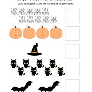 Spooky Counting Worksheets (1-10) - Etsy
