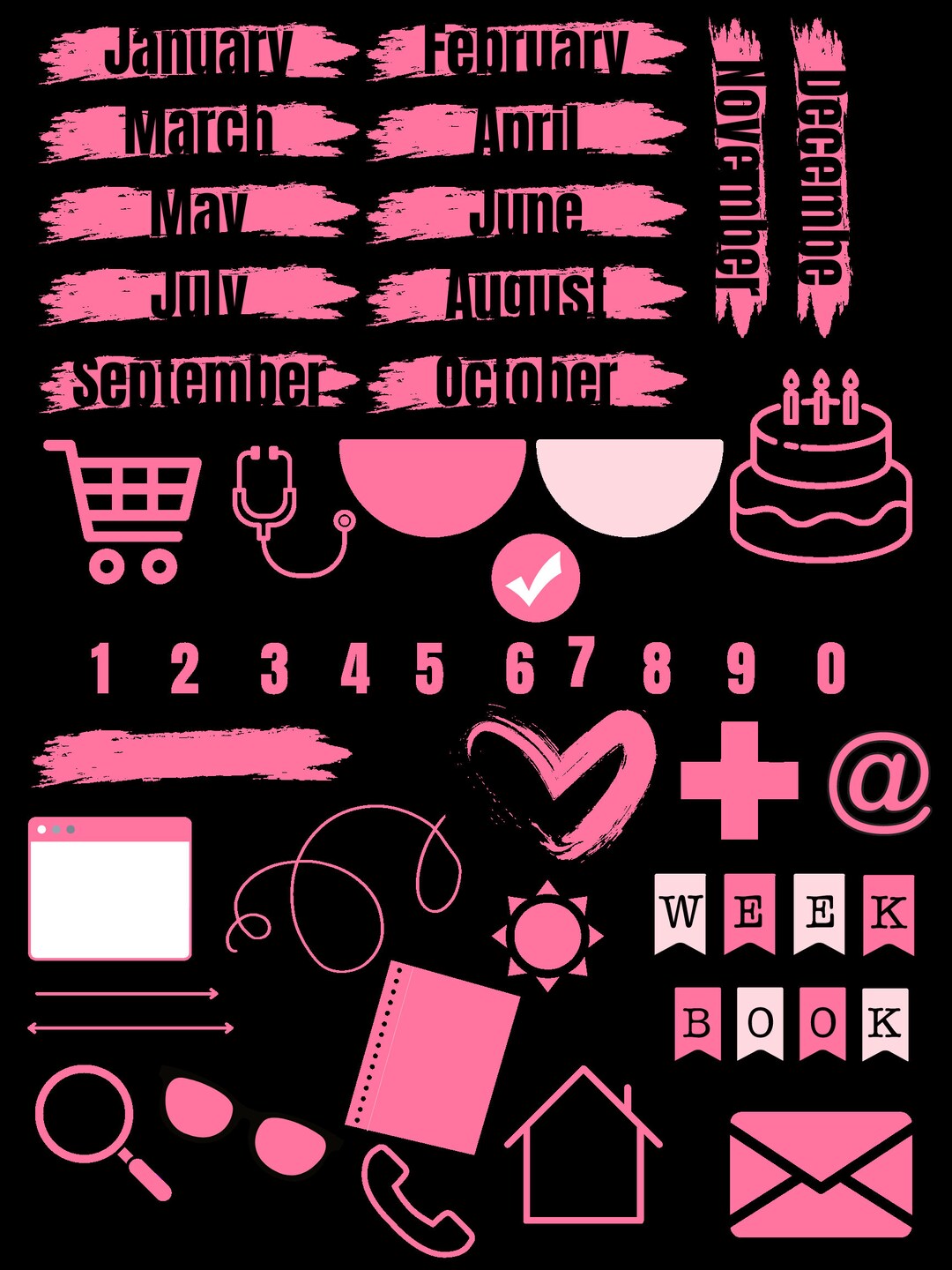 Digital "daily" Stickers, 4 Colors - Etsy UK
