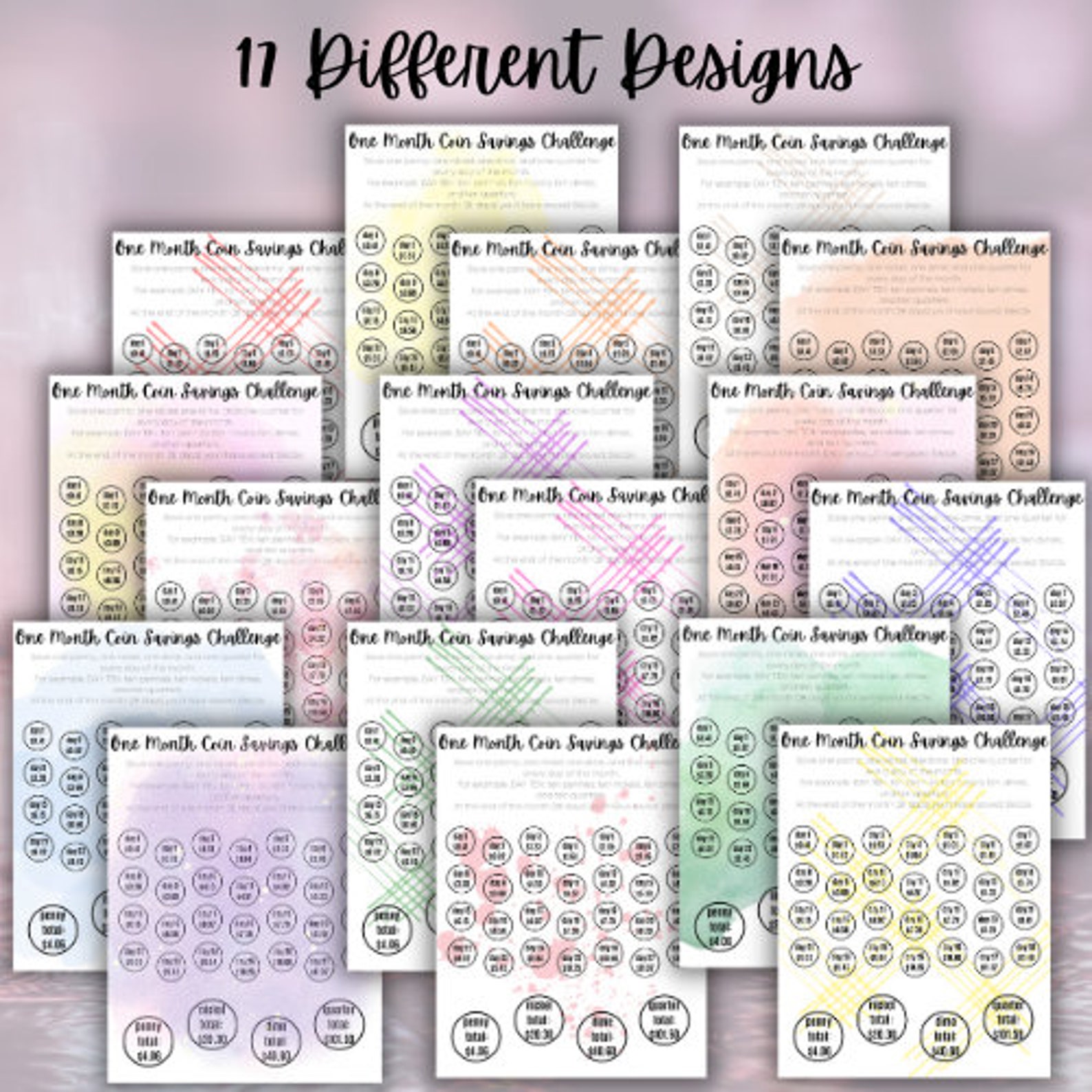 One Month Coins Saving Challenge - Save Your Pennies, Nickels, Dimes ...