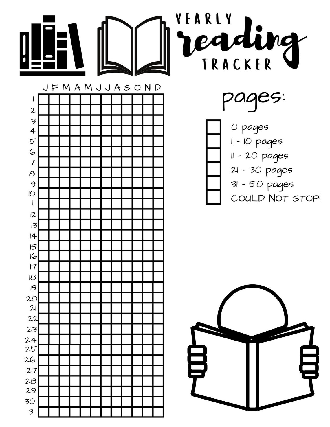 Yearly Reading Tracker - Etsy