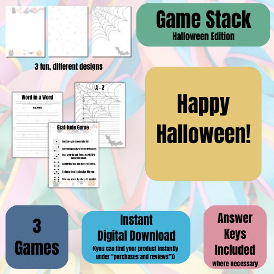 Game Stack - Halloween Edition (3 Different Games) - Etsy