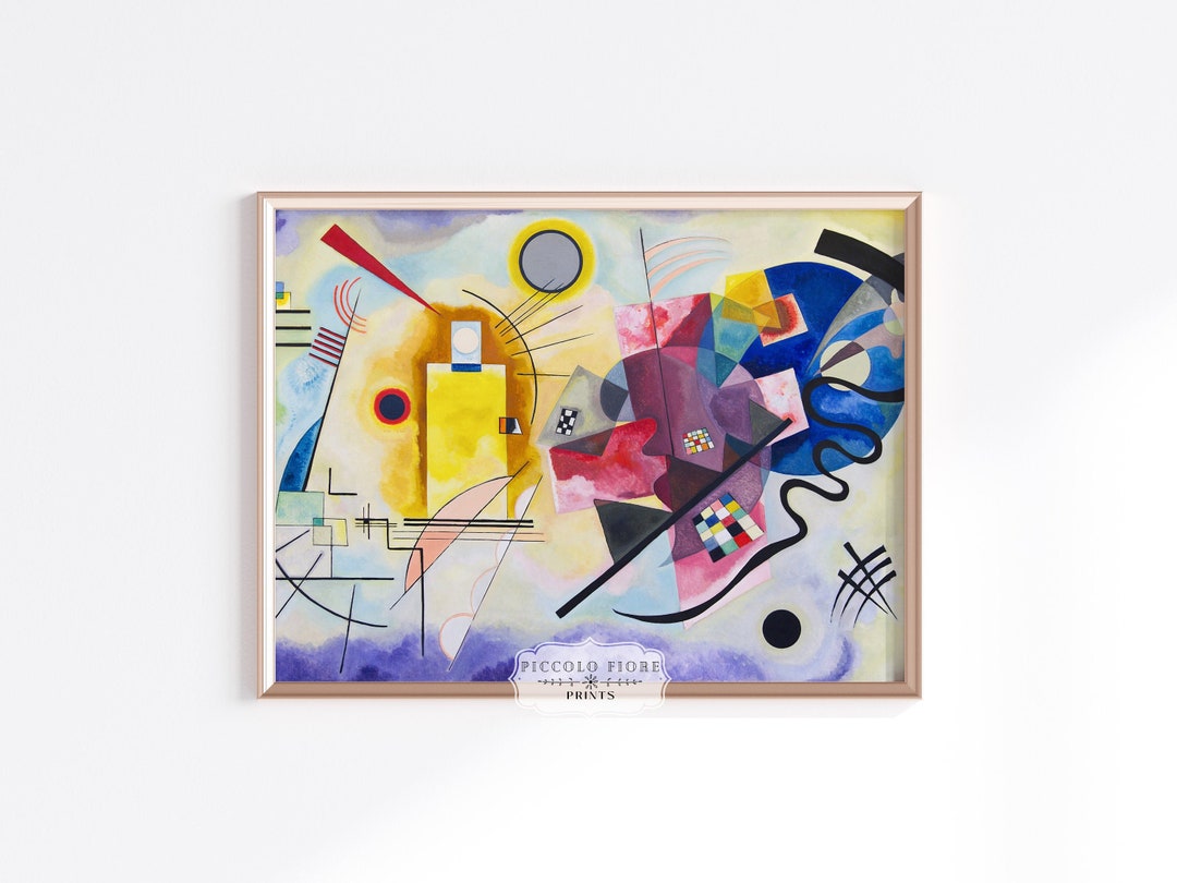 Vintage Kandinsky Abstract Art Print | Yellow-red-blue Geometric ...