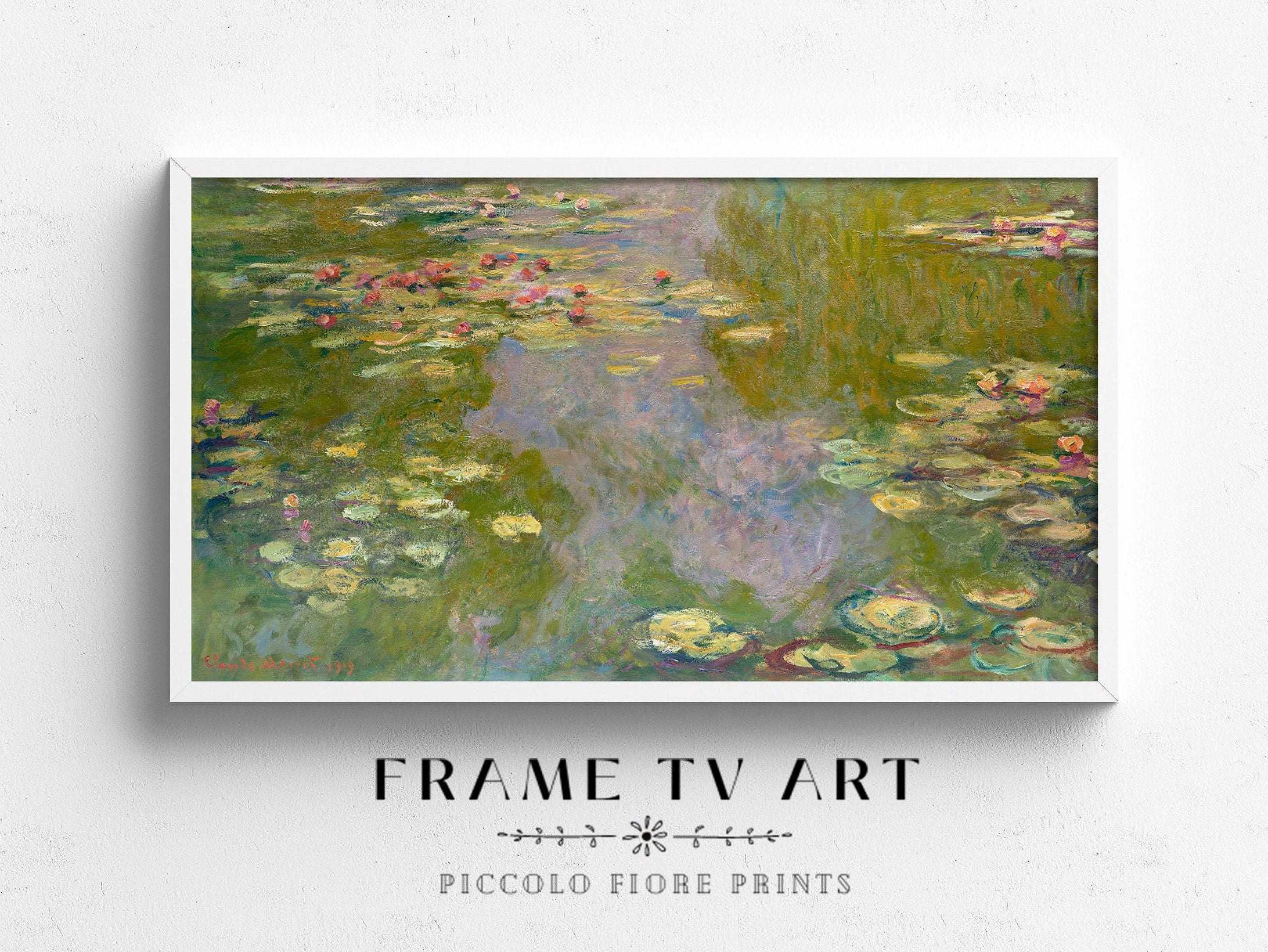 Samsung Frame TV Art Vintage Water Lilies Oil Painting Claude Monet ...