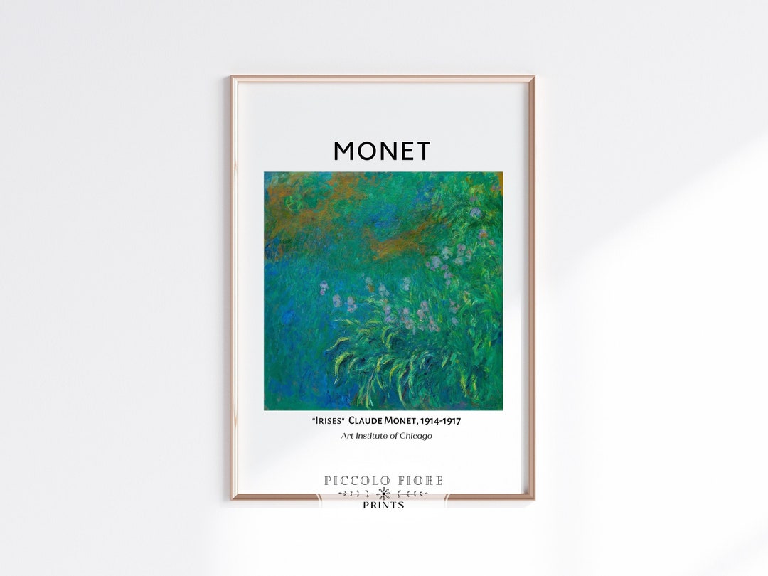 Vintage Monet Exhibition Poster | Irises Painting | Claude Monet Art ...
