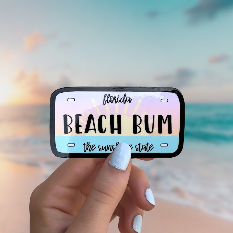 Florida License Plate Sticker | Illustrated Florida Sticker | Durable ...