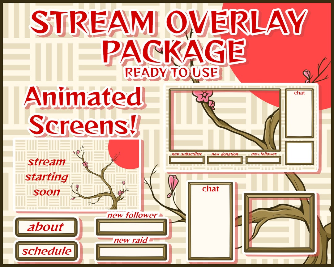 Animated Asian Japanese Inspired Twitch Overlay Package - Etsy