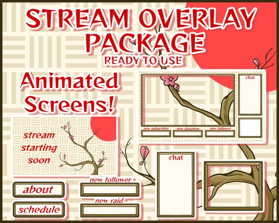 Animated Asian Japanese Inspired Twitch Overlay Package - Etsy