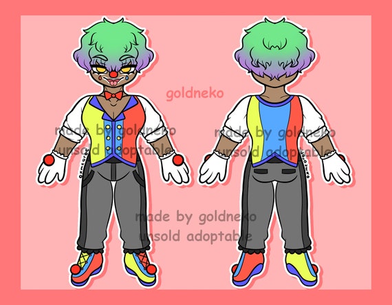 Adoptable Handsome Clown Man Vtuber Design - Etsy