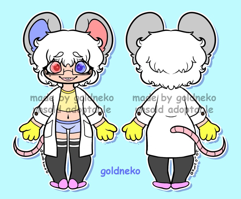Lab Rat Vtuber Character Design Adoptable Etsy