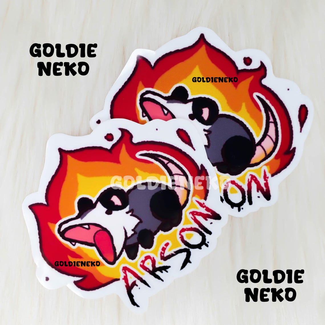 Chaotic Screaming Opossum Arson Rat on Fire Vinyl 3" Sticker - Etsy