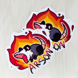 Chaotic Screaming Opossum Arson Rat on Fire Vinyl 3" Sticker - Etsy