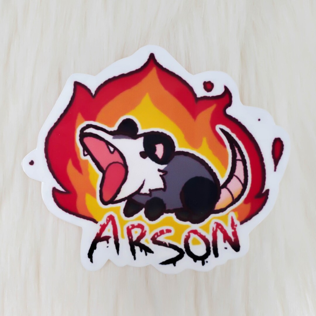 Chaotic Screaming Opossum Arson Rat on Fire Vinyl 3" Sticker - Etsy