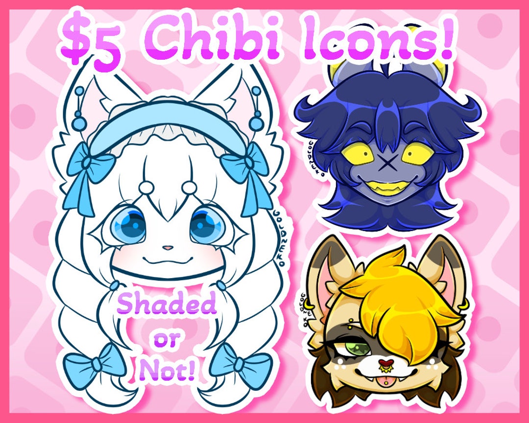 OPEN | Cheap Cute Chibi Kemono Furry Head Icon Commissions (furry ...