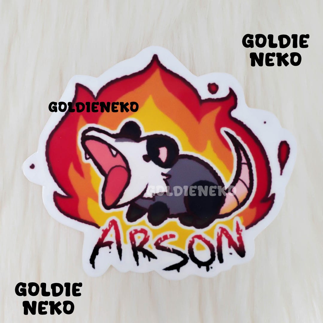 Chaotic Screaming Opossum Arson Rat on Fire Vinyl 3" Sticker - Etsy