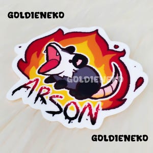 Chaotic Screaming Opossum Arson Rat on Fire Vinyl 3" Sticker - Etsy