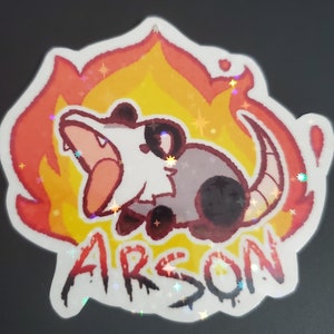 Chaotic Screaming Opossum Arson Rat on Fire Vinyl 3" Sticker - Etsy