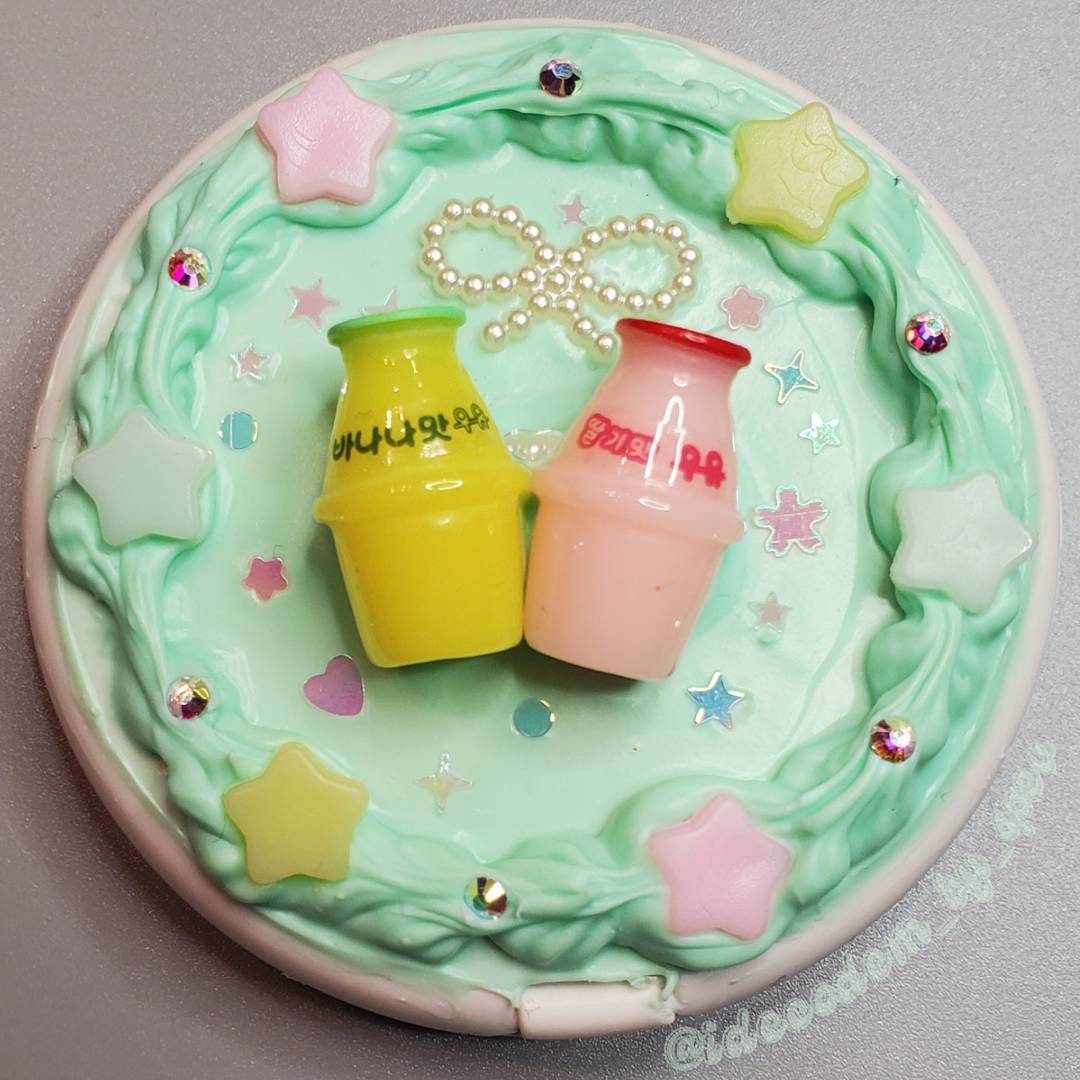 Banana & Strawberry Milk Decoden Compact Mirror, Star Theme - Etsy