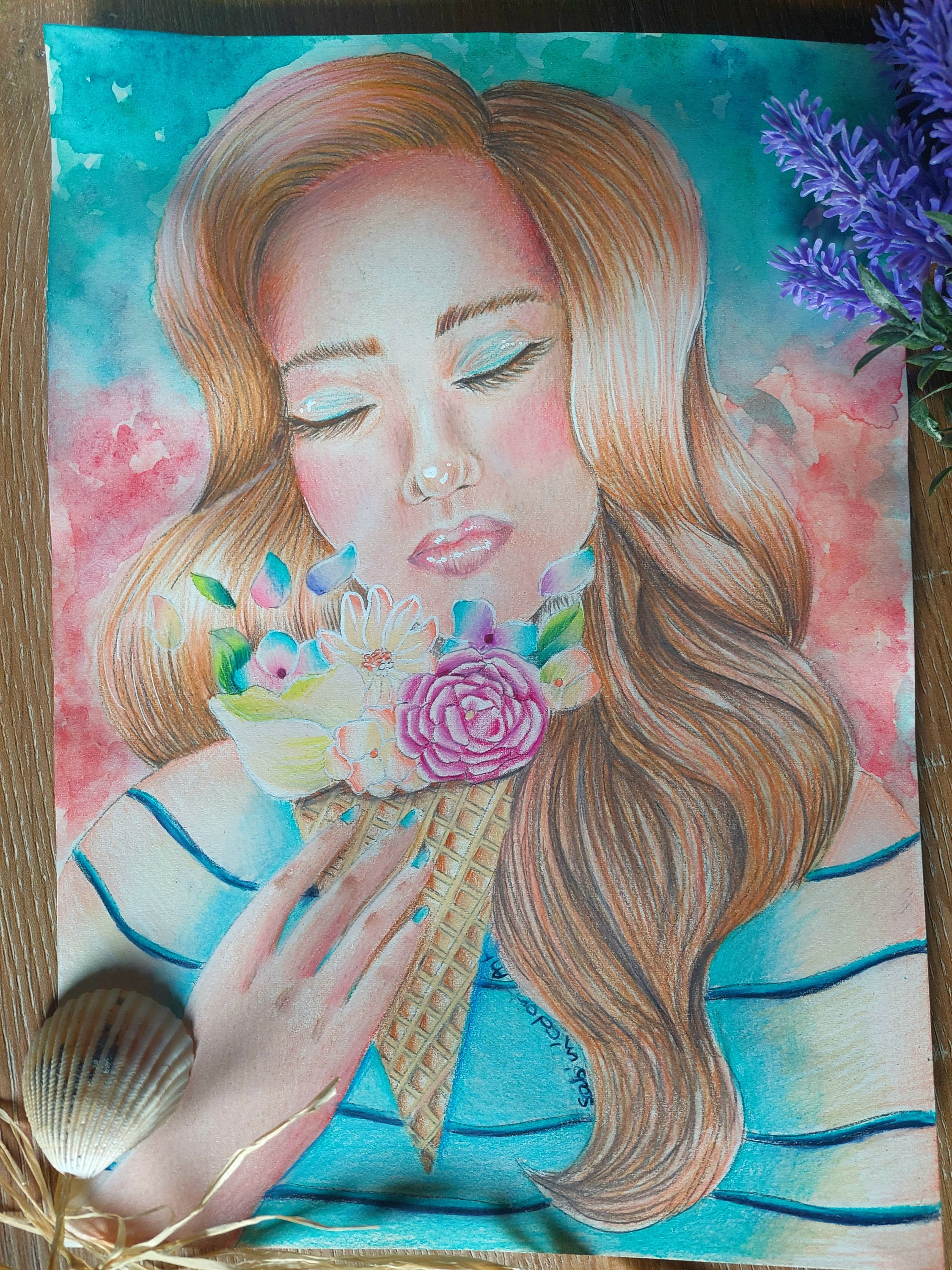 The Scent of Flowers coloring Page / Coloring Page Handmande / No IA - Etsy