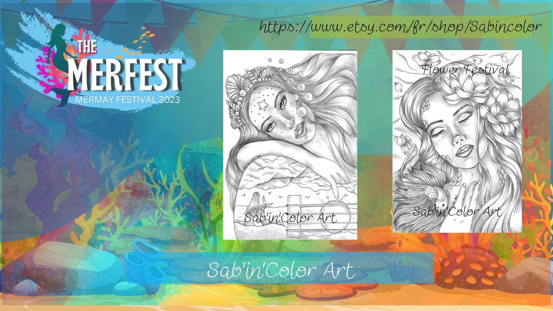 MERFEST 2023 / MERMAY 2 Coloring Pages / 2 Coloring Pages Betta Light ...