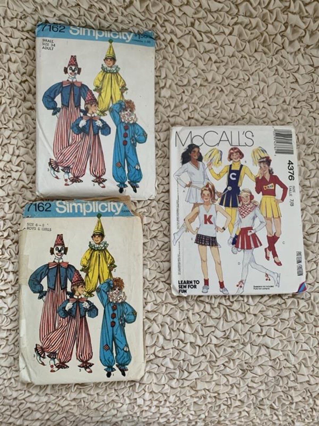 Vintage Costume Sewing Patterns - Clown and Cheerleader - Etsy