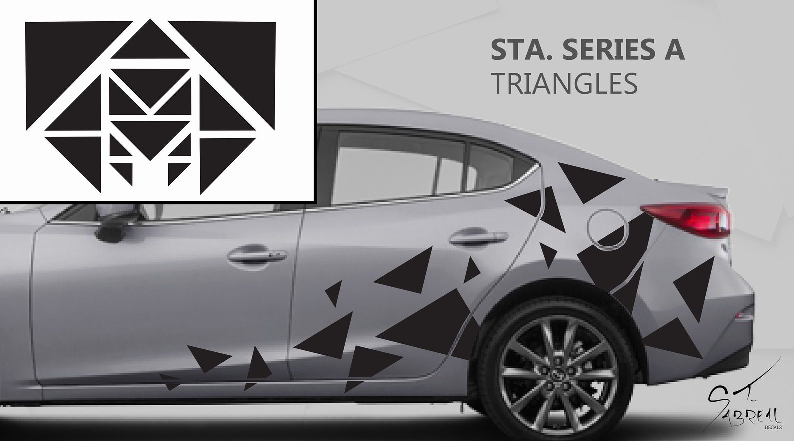 1x 15pc Geometric Triangle Car Sticker Decal | Etsy