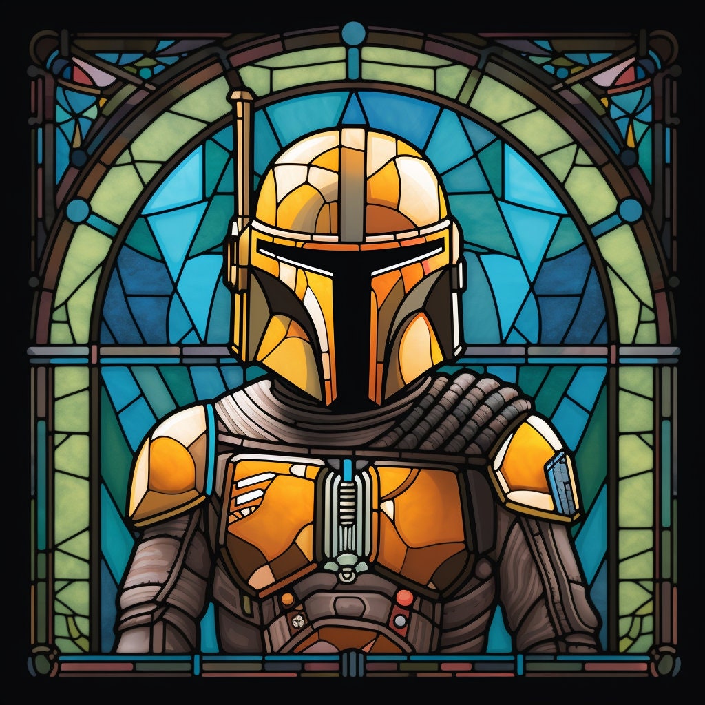 Star Wars Stained Glass Png Bundle Mandalorian, Yoda, Darth Vader Bb8 ...