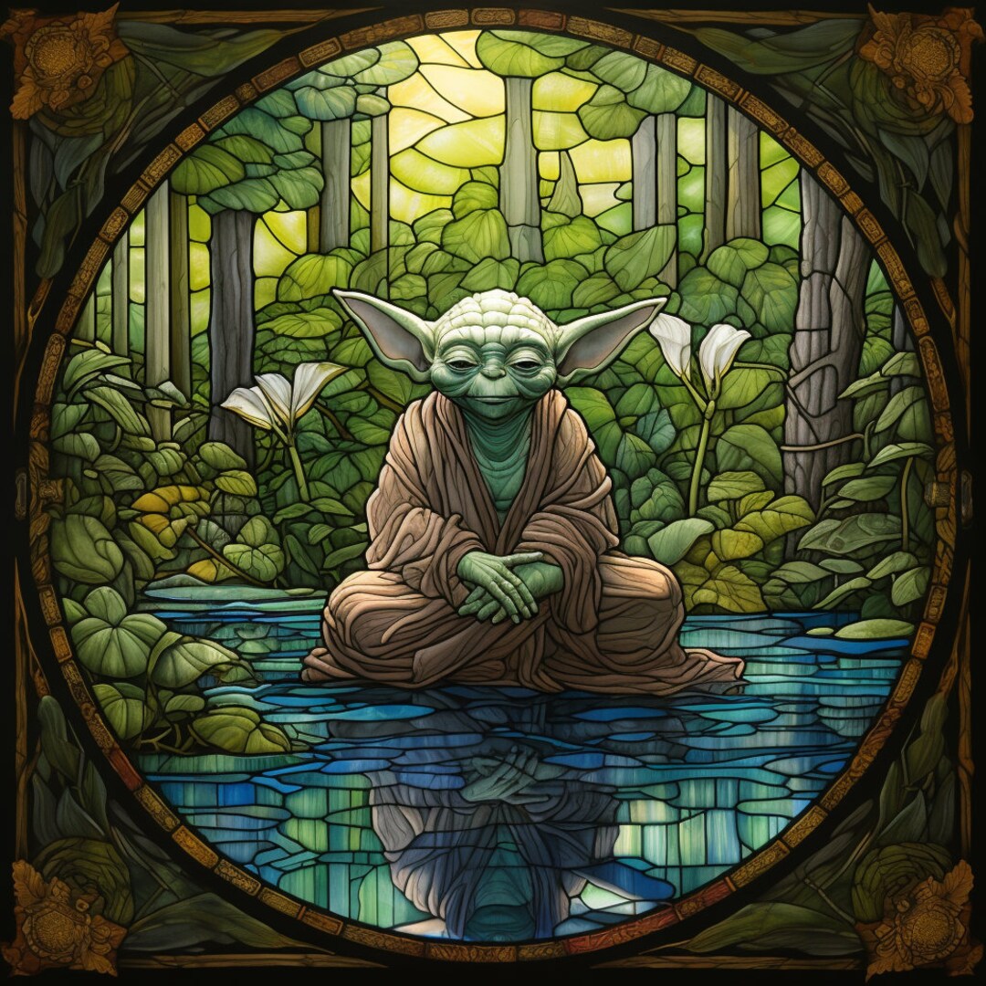 Star Wars Stained Glass Png Bundle Mandalorian, Yoda, Darth Vader Bb8 ...