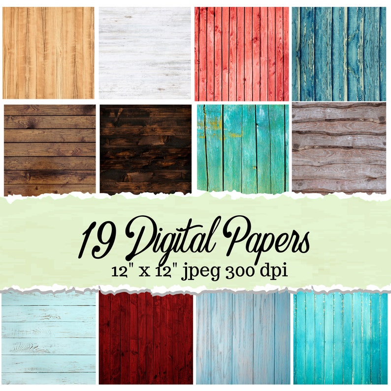 Old Wood Digital Paper PDF, 12" X 12" Shabby Chic Digital Paper Pack ...