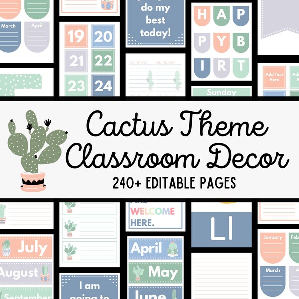 Cactus Classroom Decor - Etsy