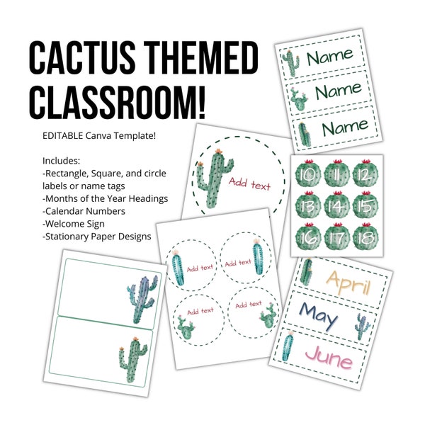 Cactus Classroom Sign - Etsy