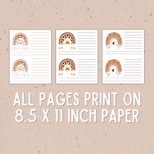 Boho Rainbow Elementary Notes | Modern Rainbow Teacher Paper | Neutral ...