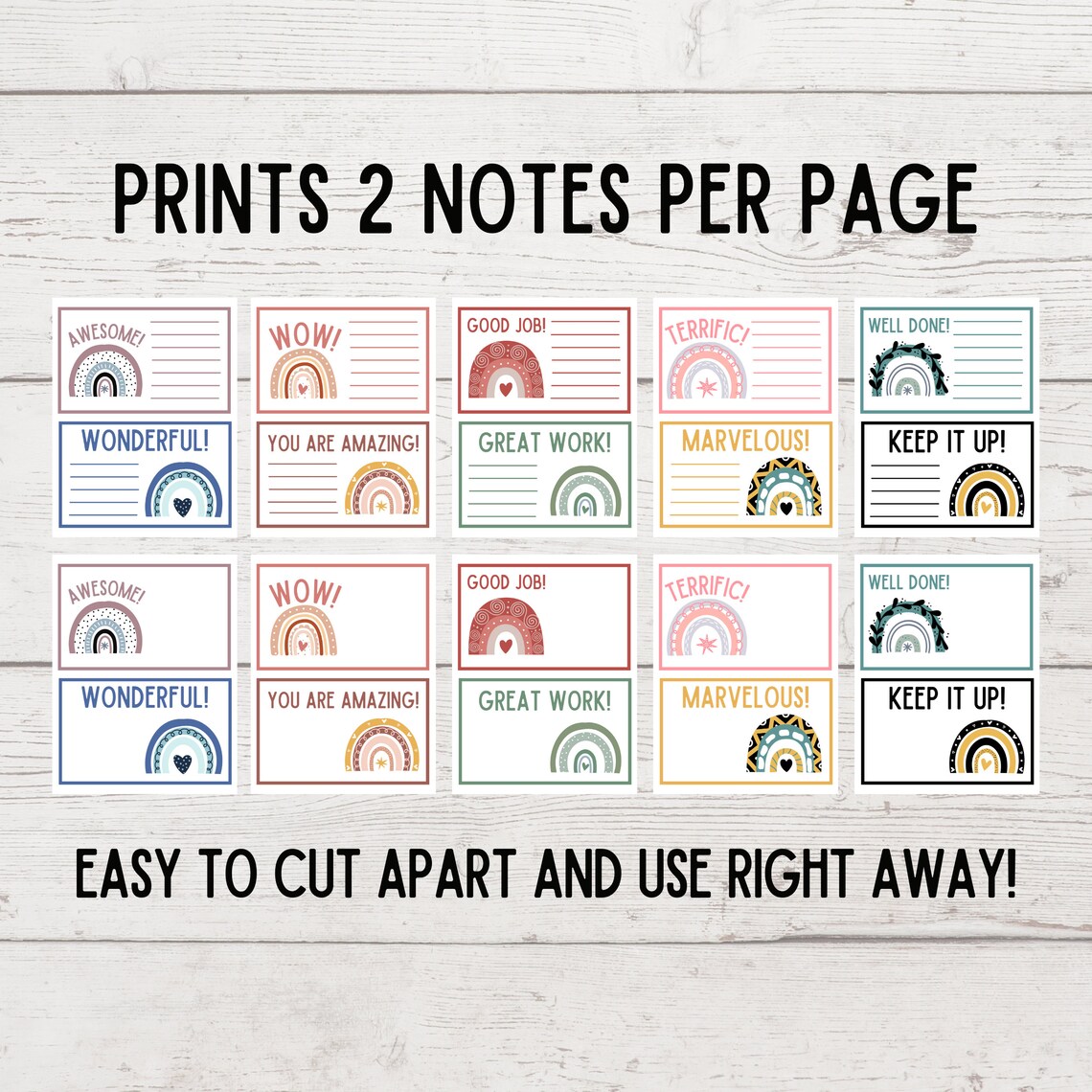 Boho Rainbow Positive Notes From the Teacher Boho Rainbow - Etsy