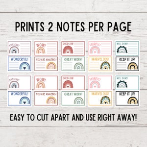 Boho Rainbow Positive Notes From the Teacher | Boho Rainbow Classroom ...