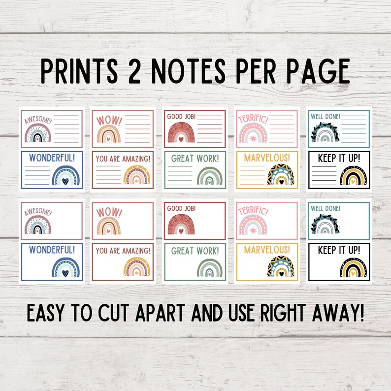 Boho Rainbow Positive Notes From the Teacher Boho Rainbow - Etsy