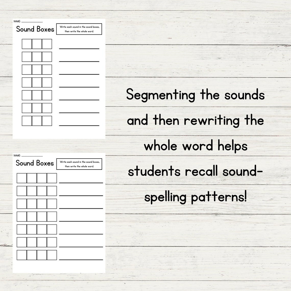 Sound Boxes Phonics Activities Word Work Lessons - Etsy