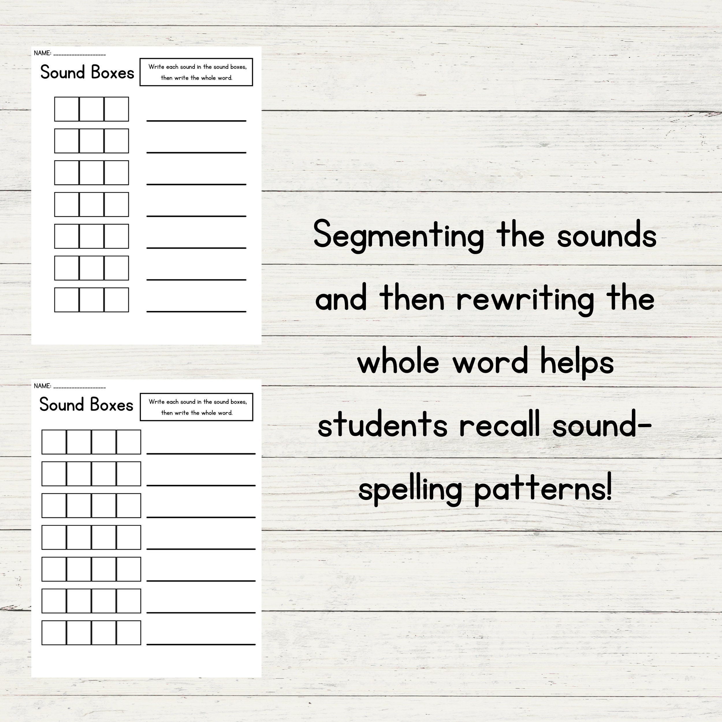 Sound Boxes Phonics Activities Word Work Lessons - Etsy