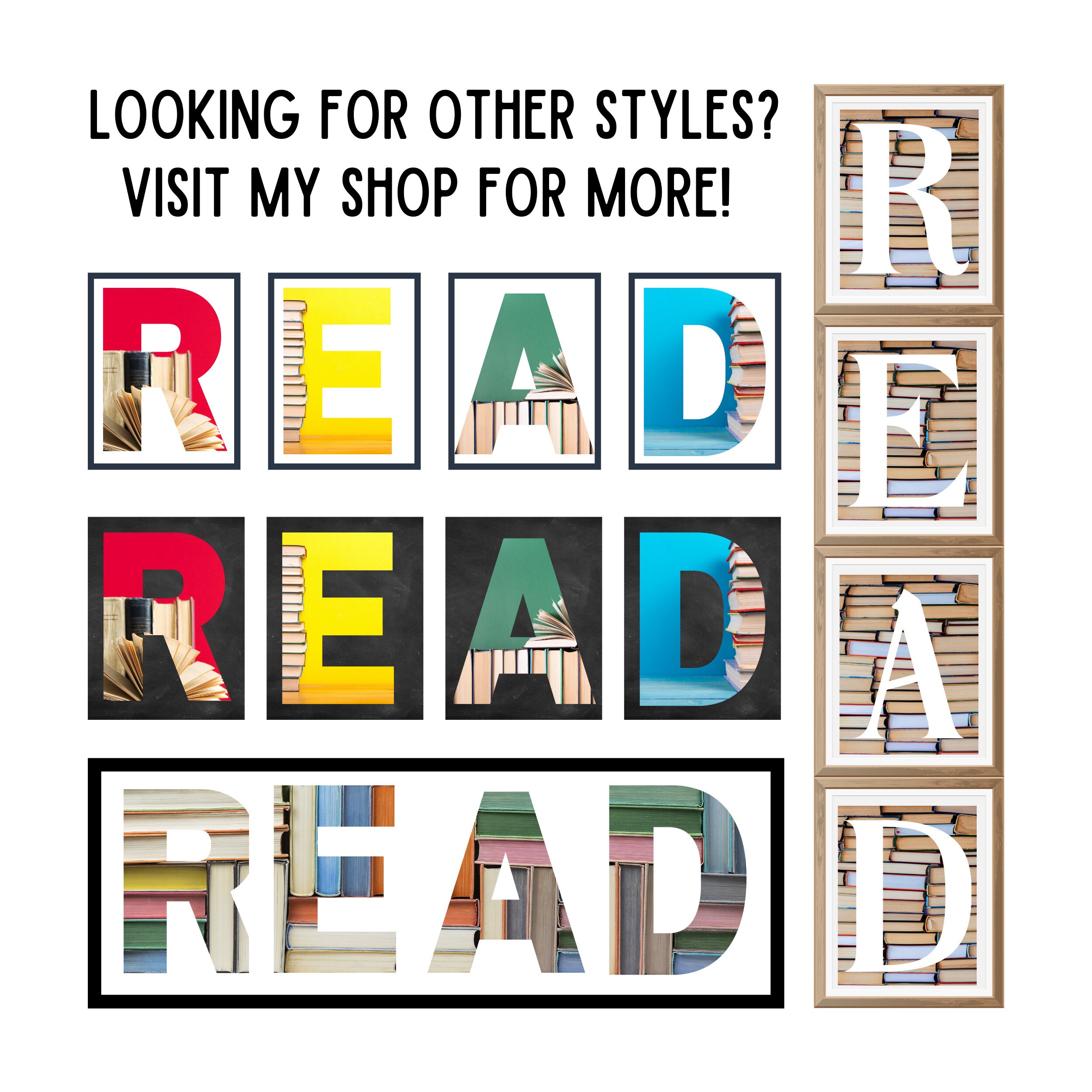 READ Classroom Sign READ Letters Library Homeschool Decor | Etsy