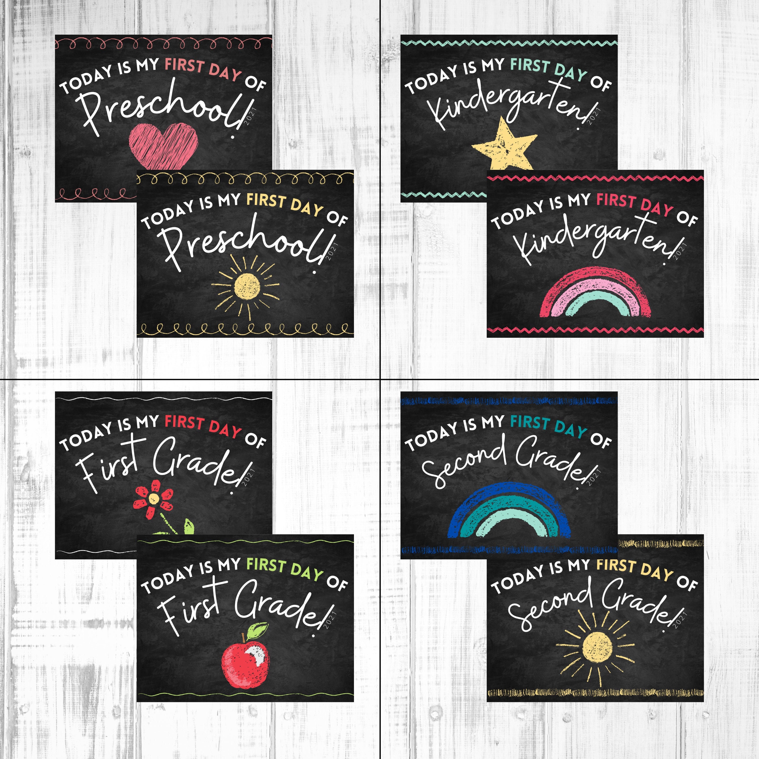 First Day of School Posters | Chalkboard Theme First Day Sign | Its My ...