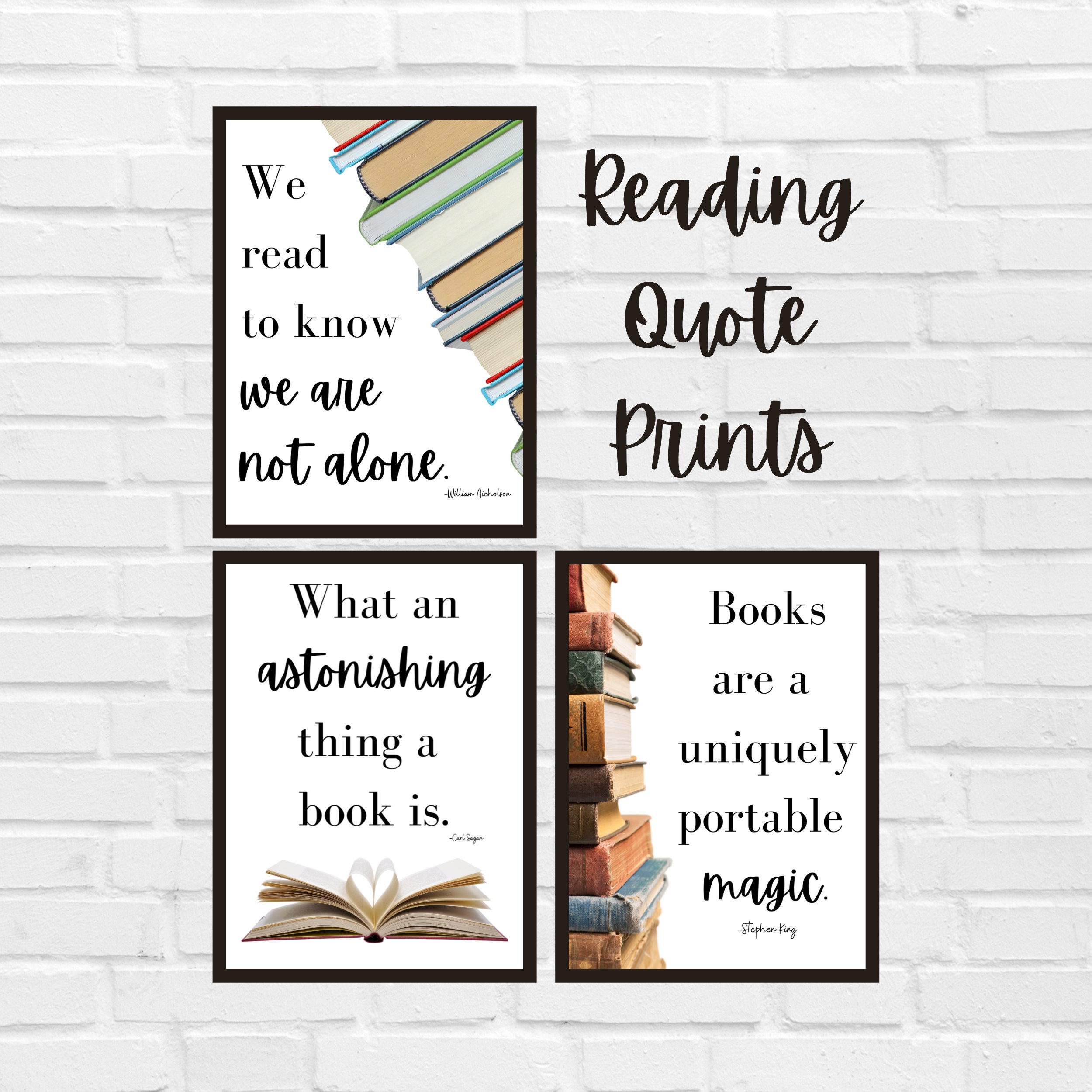 Digital Wall Art For Library Reading Inspirational Printable READING ...
