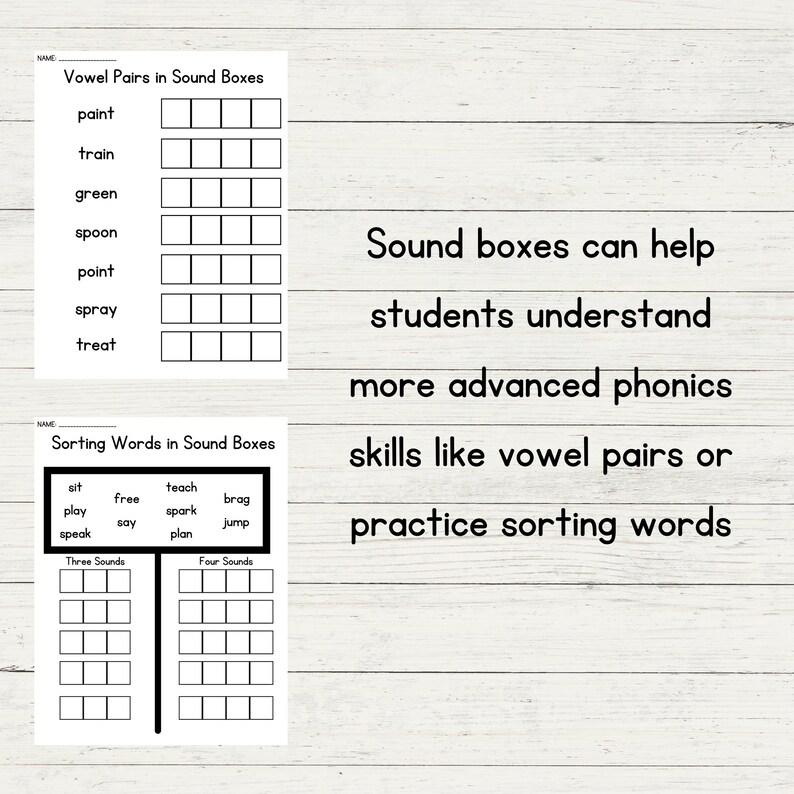 Sound Boxes Phonics Activities Word Work Lessons - Etsy