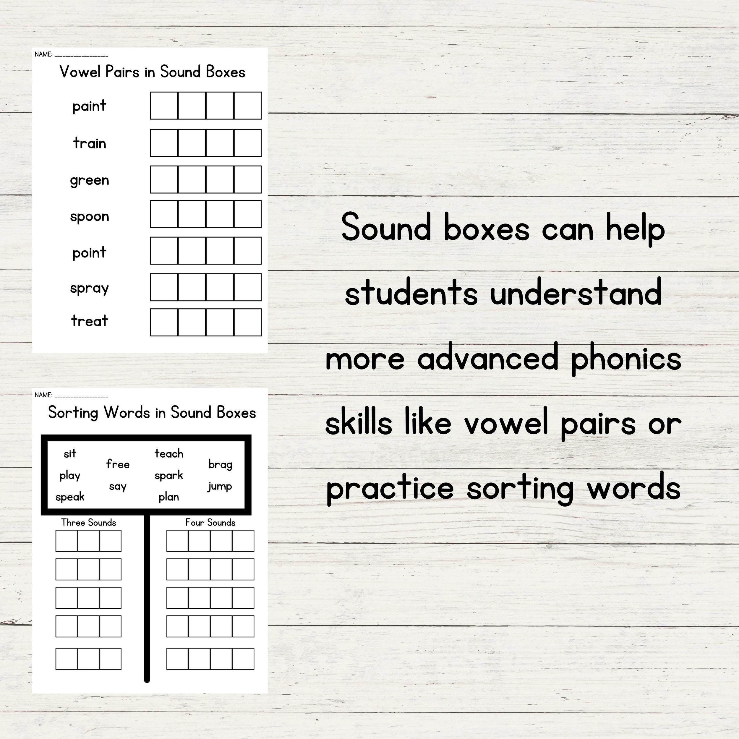 Sound Boxes Phonics Activities Word Work Lessons - Etsy